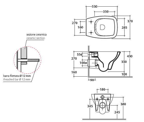 WC senza brida GLOBO DAILY SANITARI di DESIGN SOSPESI